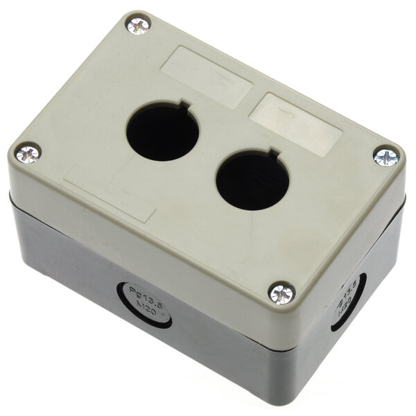 Корпус кнопочного поста PB-BK02G 2 поста пластмассовый черно-серый без кнопок IP65 Plastim (3 шт. в наборе)