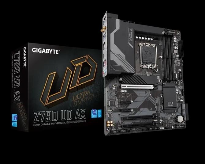 Материнская плата GIGABYTE Z790 UD AX (1.2) Soc-1700 Intel Z790 4xDDR5 ATX AC`97 8ch(7.1) 2.5Gg RAID+HDMI+DP