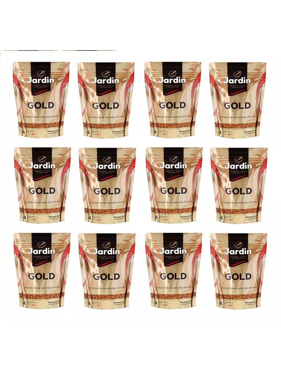 Кофе Jardin "Gold", растворимый, 100% Арабика, интенсивный вкус, 12шт по 75гр
