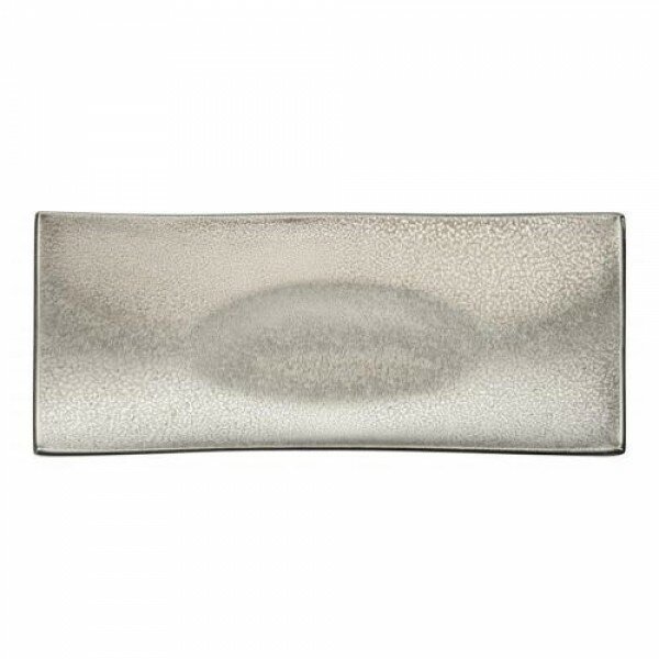 74530739 Блюдо прямоугольное, 39 х18 см платина, Голд Раш, бессвинцовый хрусталь, декор золото, платина, EISCH