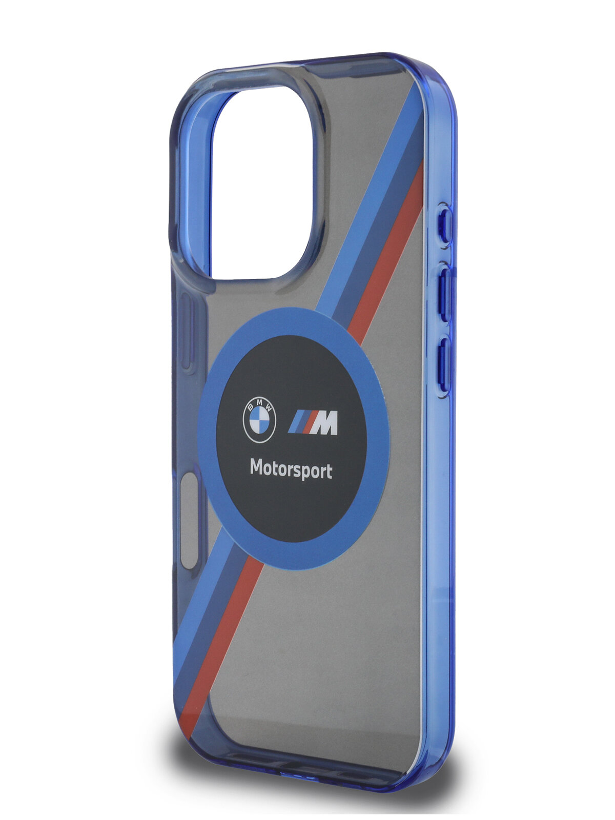 BMW для iPhone 16 Pro Max чехол Motorsport PC/TPU Circle and Tricolor Hard Black (MagSafe)