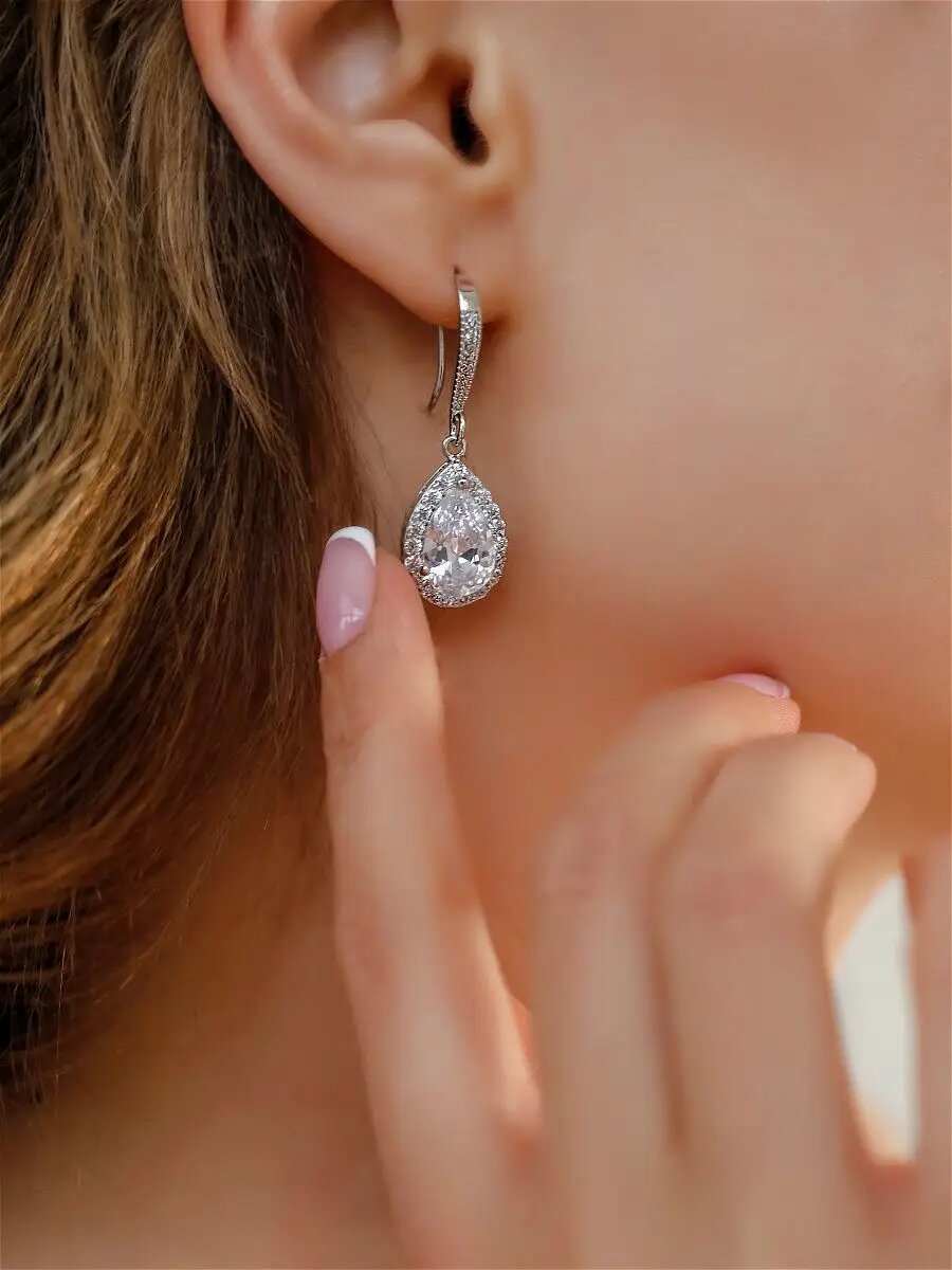 Серьги, фианит