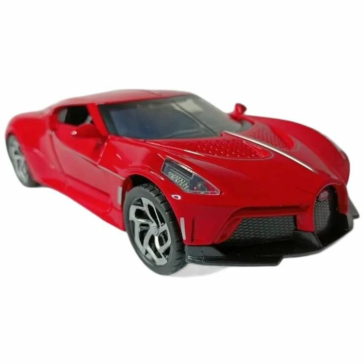 Машинка металлическая Bugatti для мальчиков масштабная модель 1:24 красный