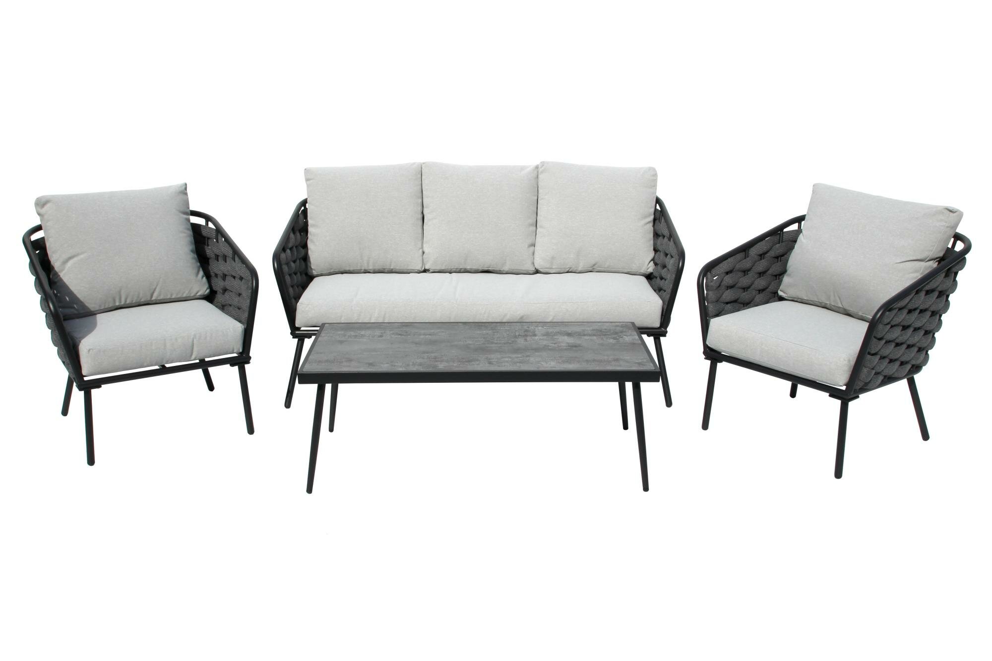 Набор мебели Фокси арт. GS057 антрацит, серый 1 уп. (стол+2кресла+диван) "Garden story"