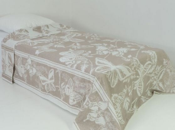 Простыня Речицкий Текстиль "Бабочки", махровая, 208x200см, лен/хлопок