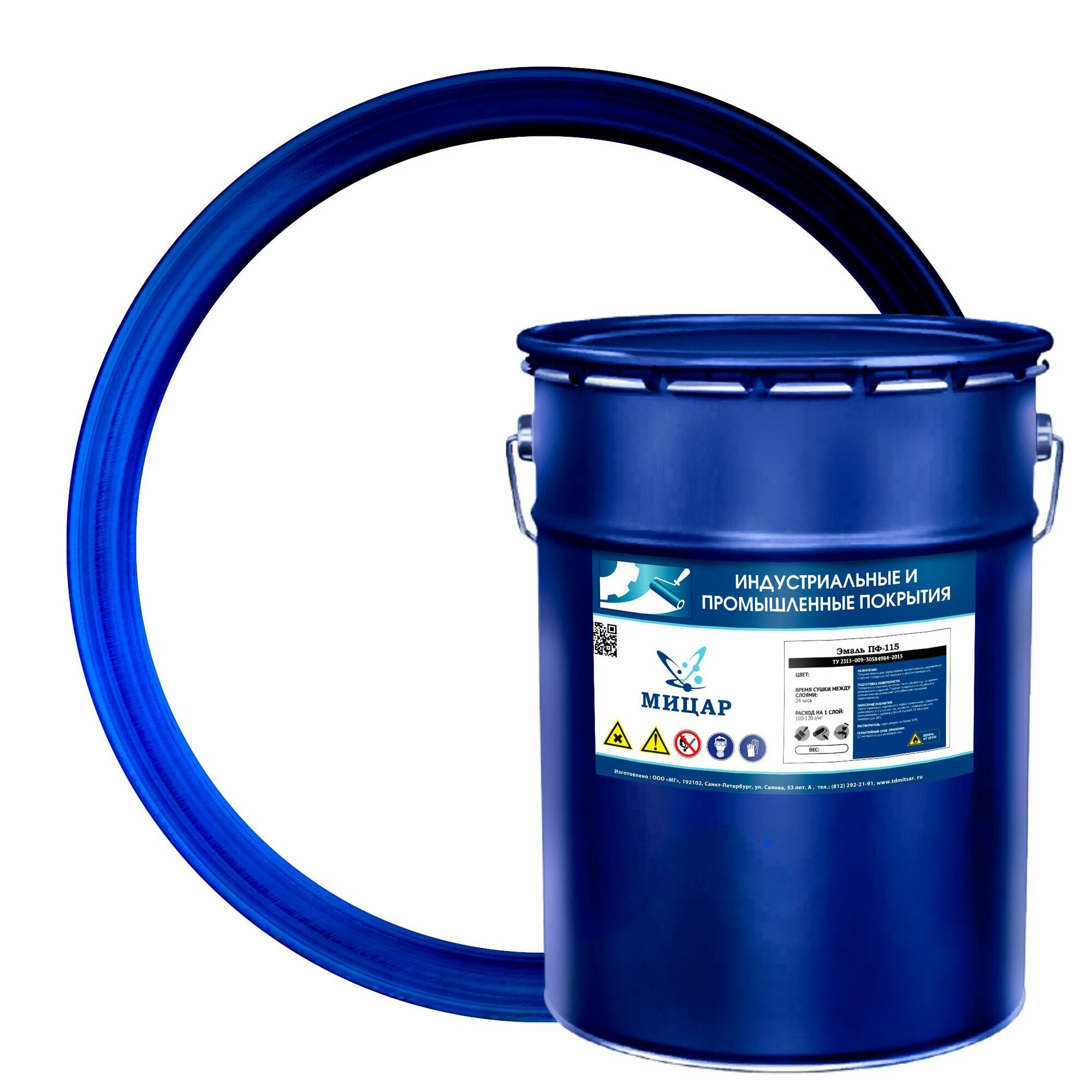 Универсальная эмаль Мицар ПФ-115 25кг атмосферостойкая, по дереву и металлу