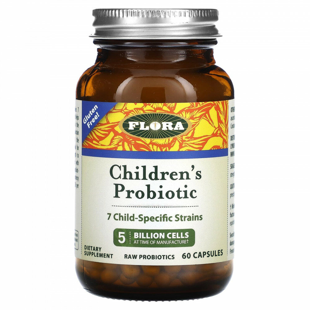 Flora, Children's Probiotic, 60 капсул