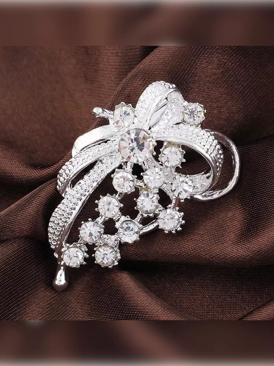 Брошь, эмаль, стразы