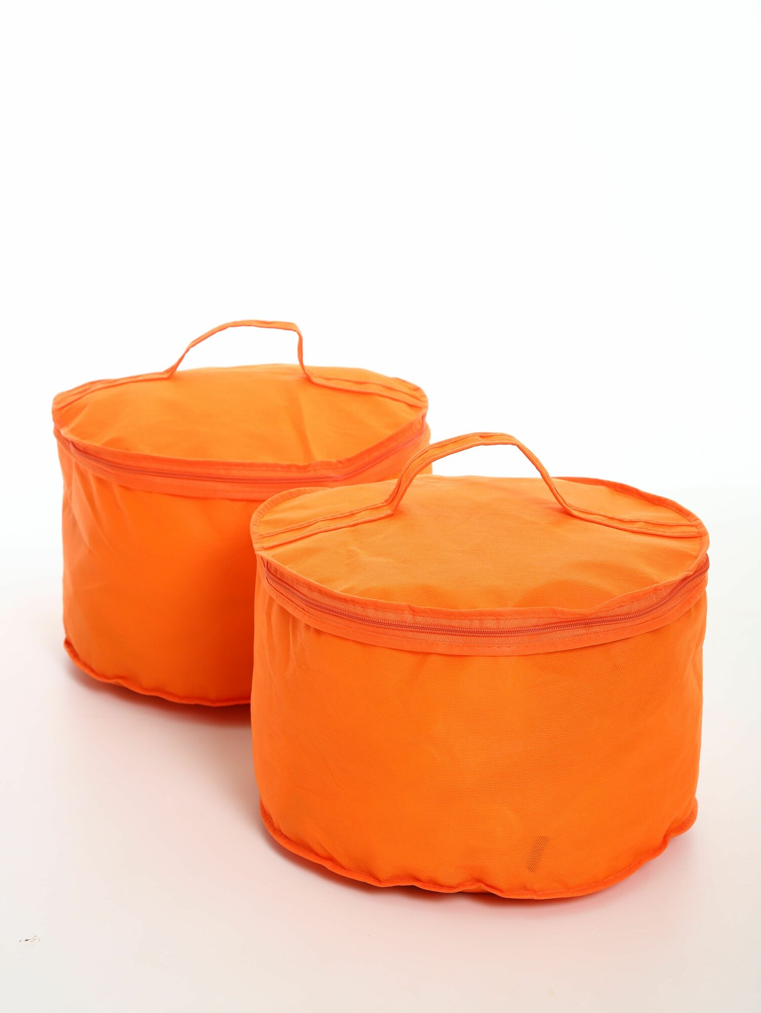 Чехол для головного убора Fusion, для шляп, спанбонд, на молнии, 2 шт, оранжевый 33*33 см