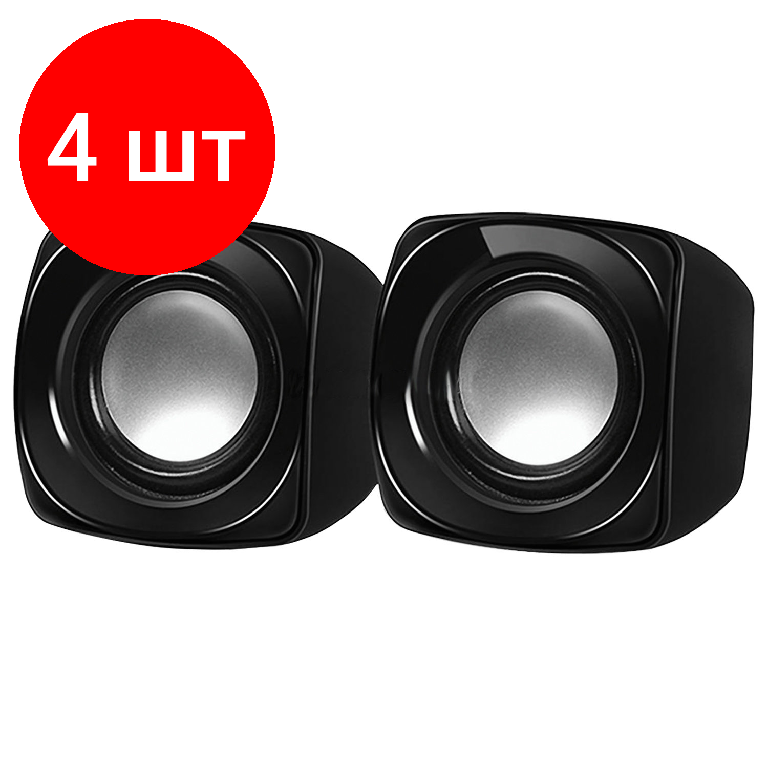 Комплект 4 шт, Колонки компьютерные SVEN 120, 2.0, 2х2.5 Вт, пластик, черные, SV-013493