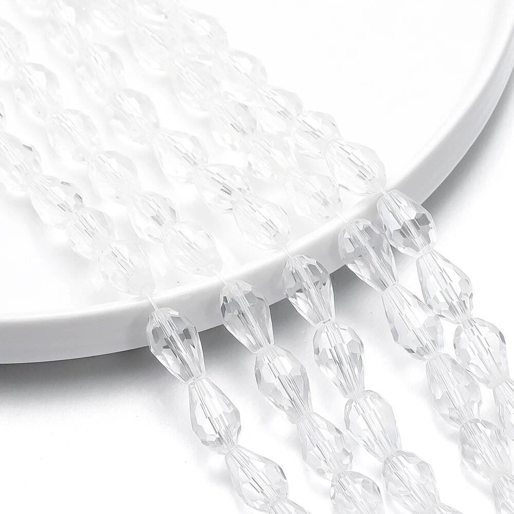 Стеклянные хрустальные бусины-капли St.kunkka 6-12 мм Белый, 4x6mm About 66pcs, white