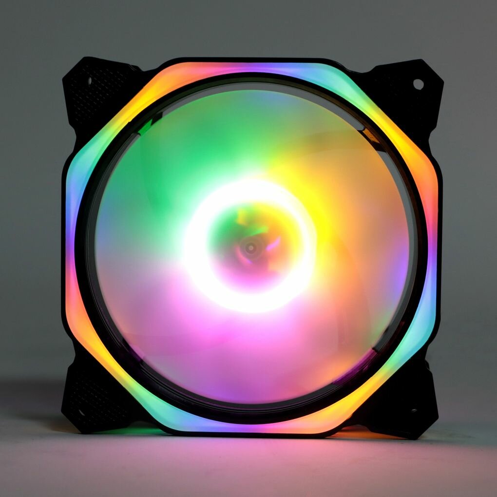 Вентилятор TESLA RGB120 RB, 120мм, 1200rpm, 3-pin+Molex, черный/FRGB