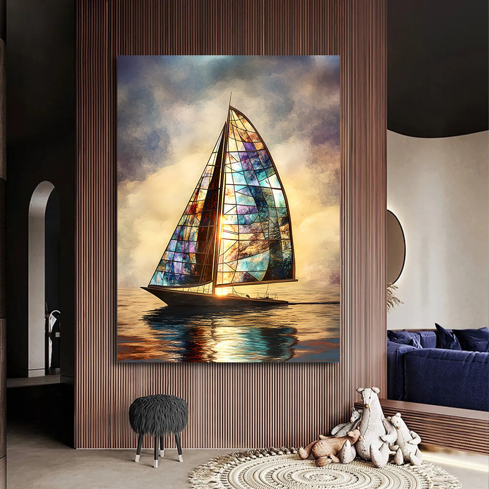 Море / парусник, картины на стену для интерьера / на холсте, 20х30 см.