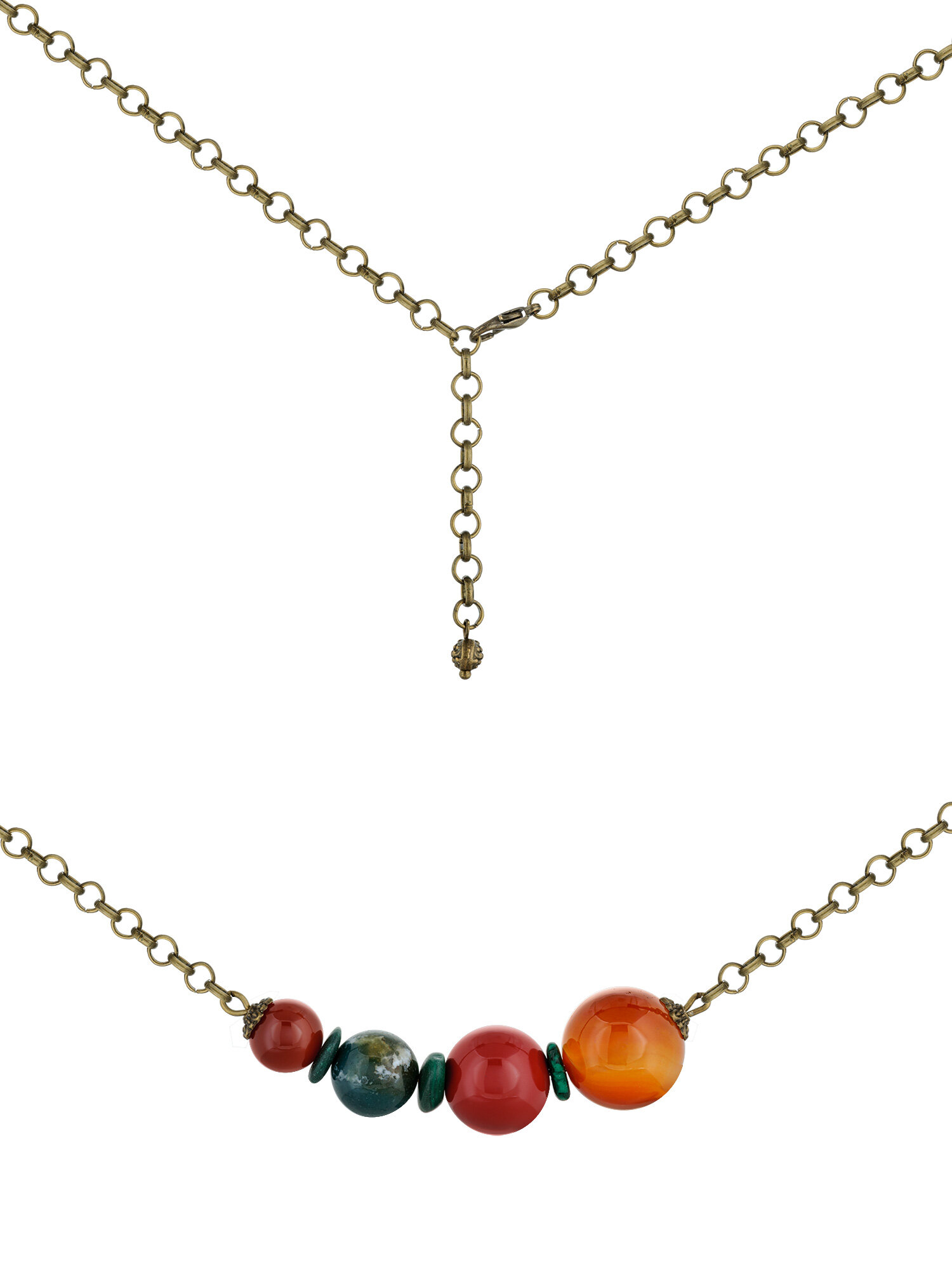 Колье, коралл, агат, сердолик