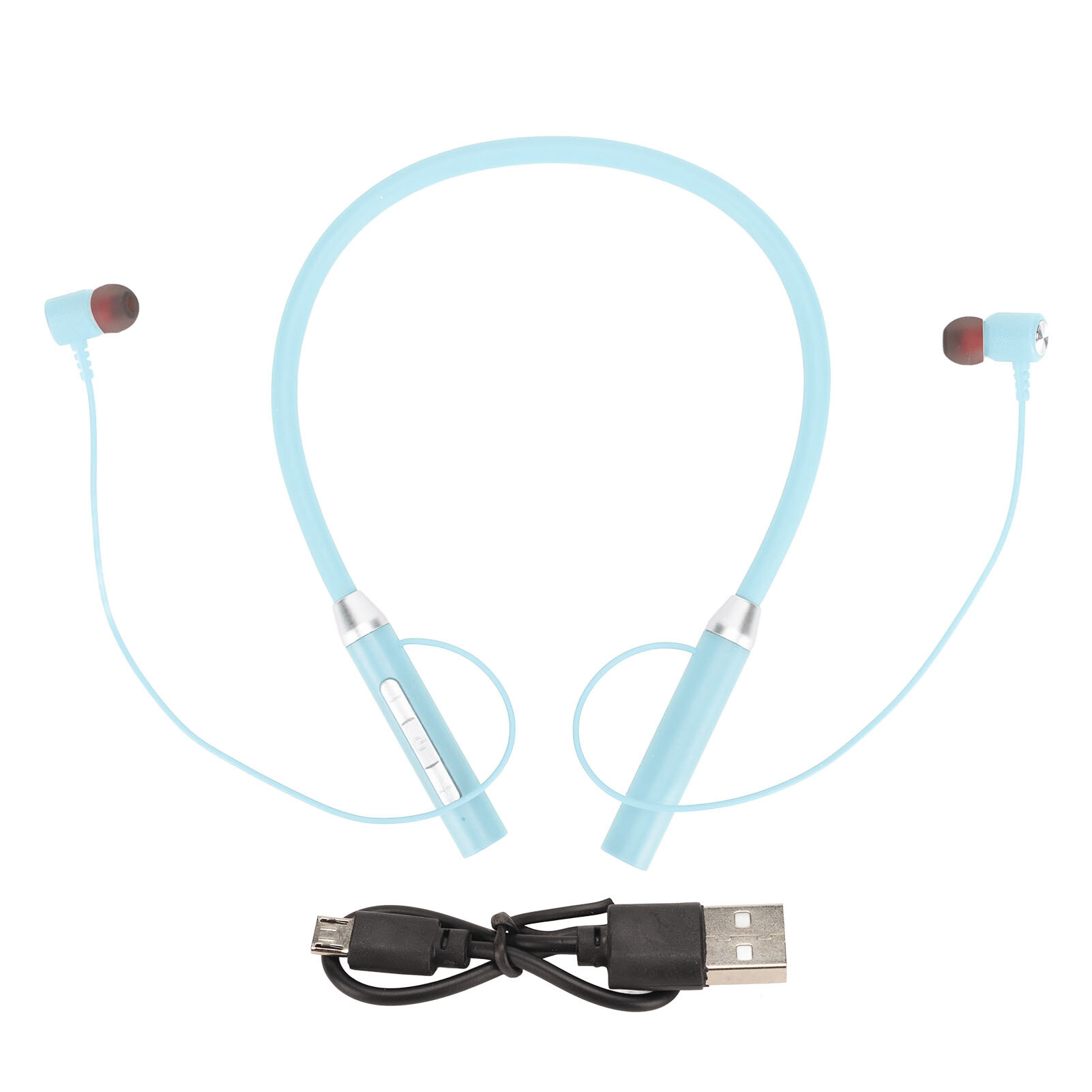 Neckband Earbuds Wireless Bluetooth 5.2 IPX5 Waterproof Stereo Ergonomic Enhanced Bass Magnetic Headphones Blue