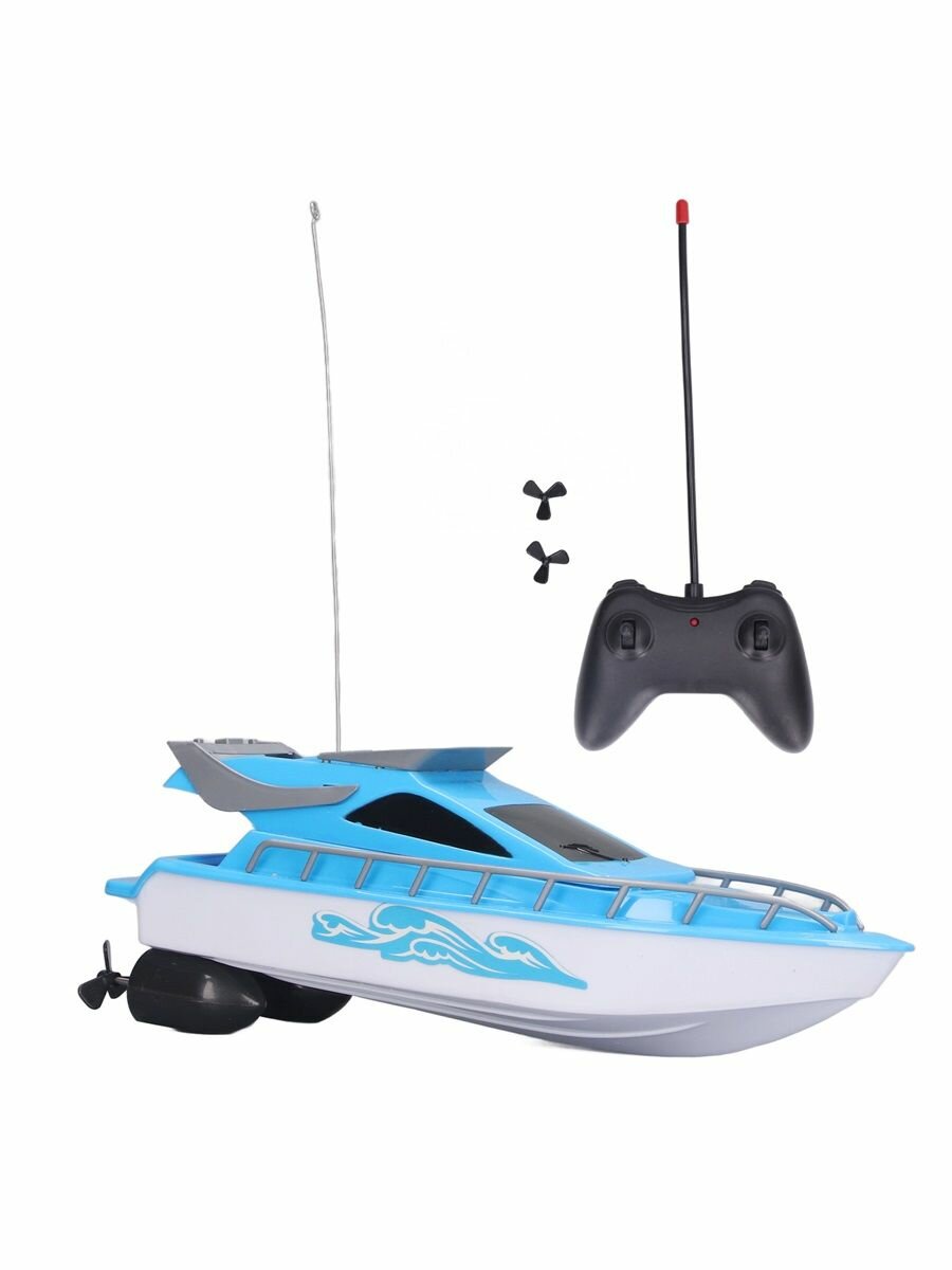Высокоскоростная лодка с беспроводным пультом дистанционного управления, радиоуправляемая электрическая яхта, летняя забавная чувствительная сенсорная лодка синего цвета для взрослых и детей