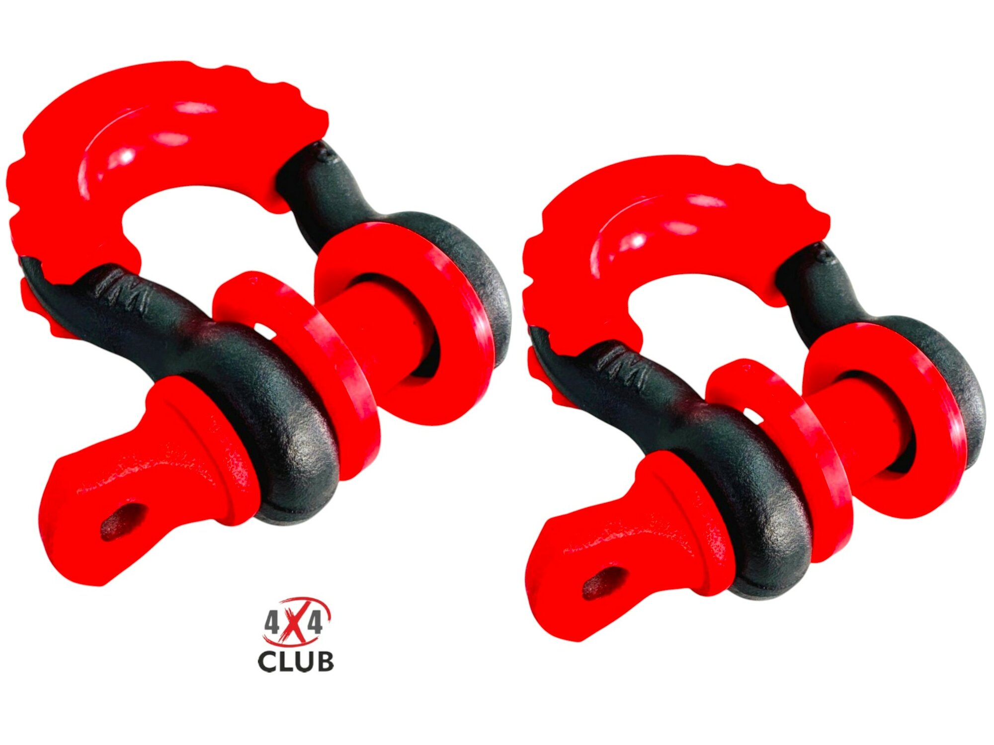 Шакл "4X4 CLUB" омегообразный с полиуретановыми вставками, 3,25/13 т, красный. Комплект 2 шт