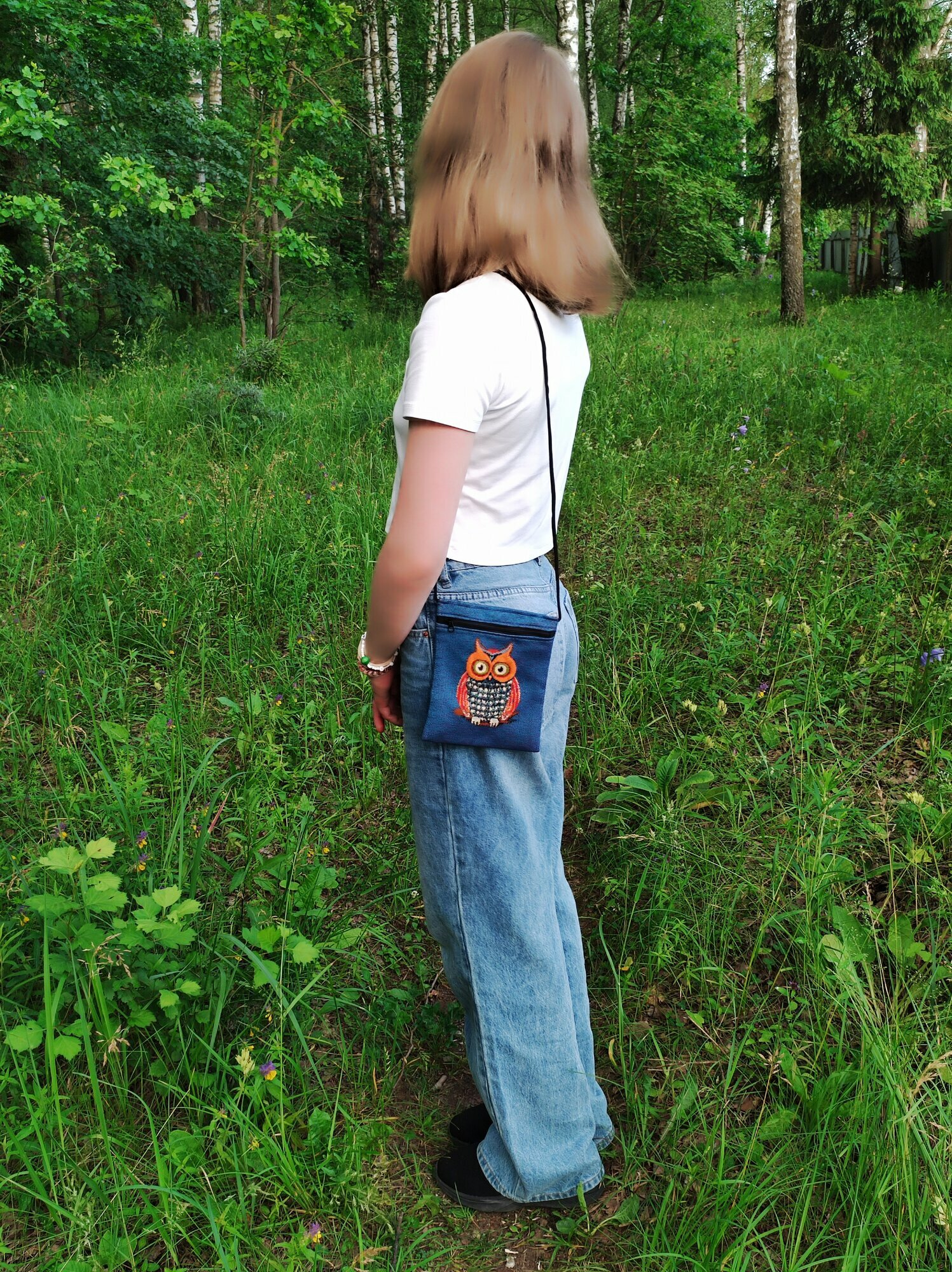 Сумочка для телефона, ключей. Гобелен. 14 х 19 см