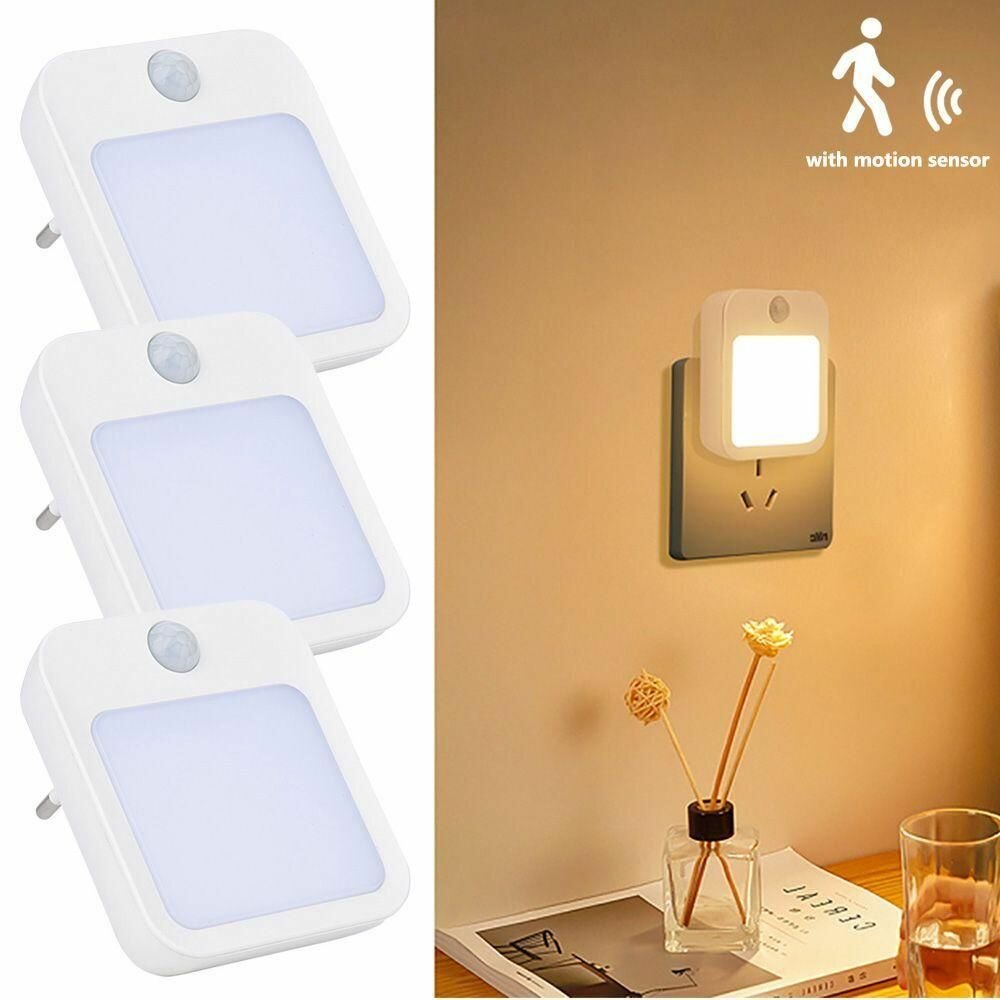 Светильник-ночник 0,8 Вт С датчиком движения и датчиком автоматического перехода от сумерек к рассвету