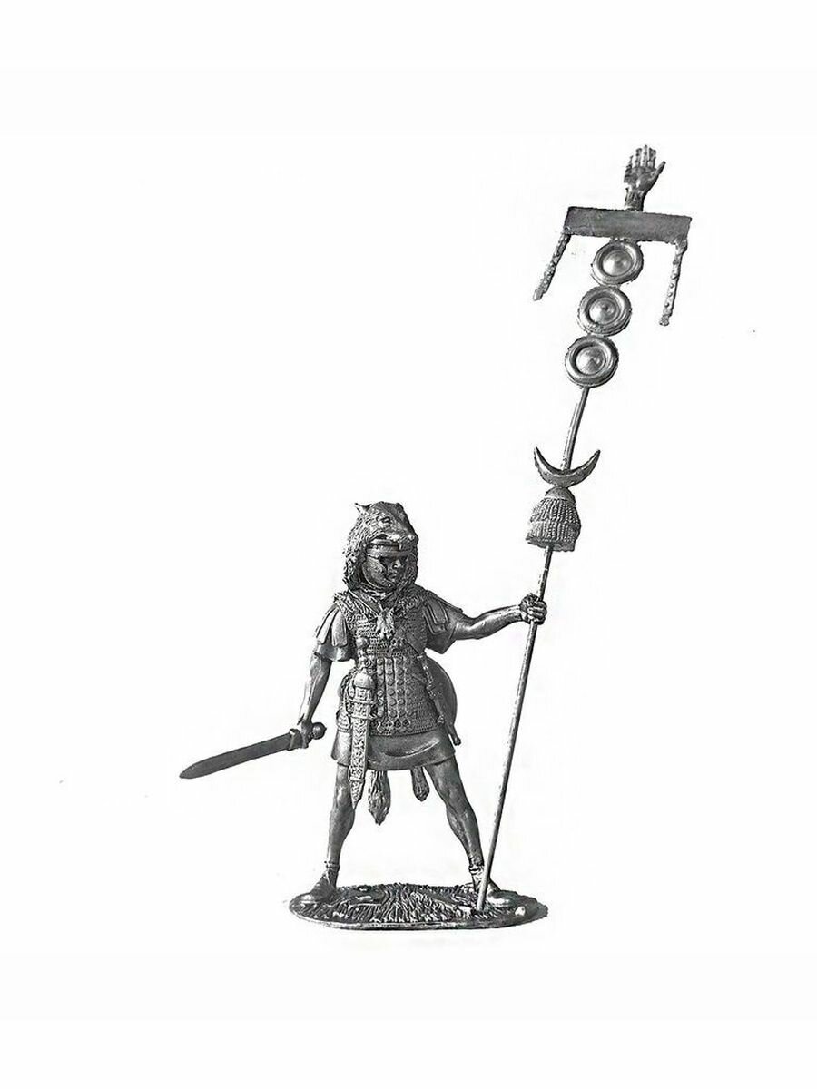 Оловянный солдатик римский сигнифер 54 мм масштаб (6-7 см высота) Фигурка коллекционная из олова Армия Наполеон Бонапарт и Кутузов