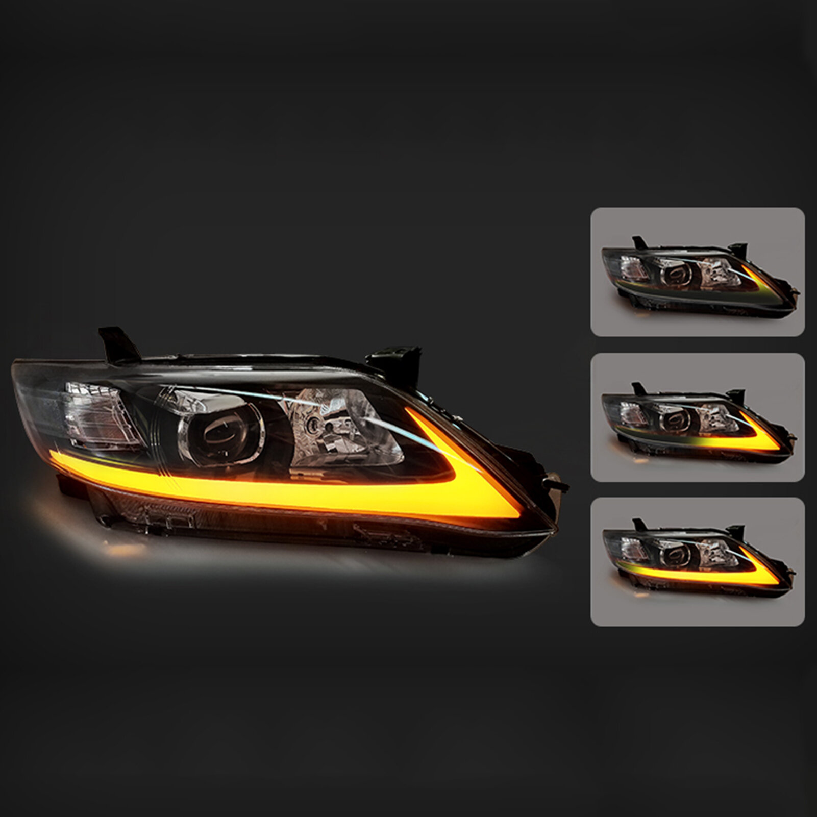 Светодиодный проектор VLAND, динамические фары DRL, прозрачные линзы, подходят для Camry XV40 2010-2011 с левым рулем