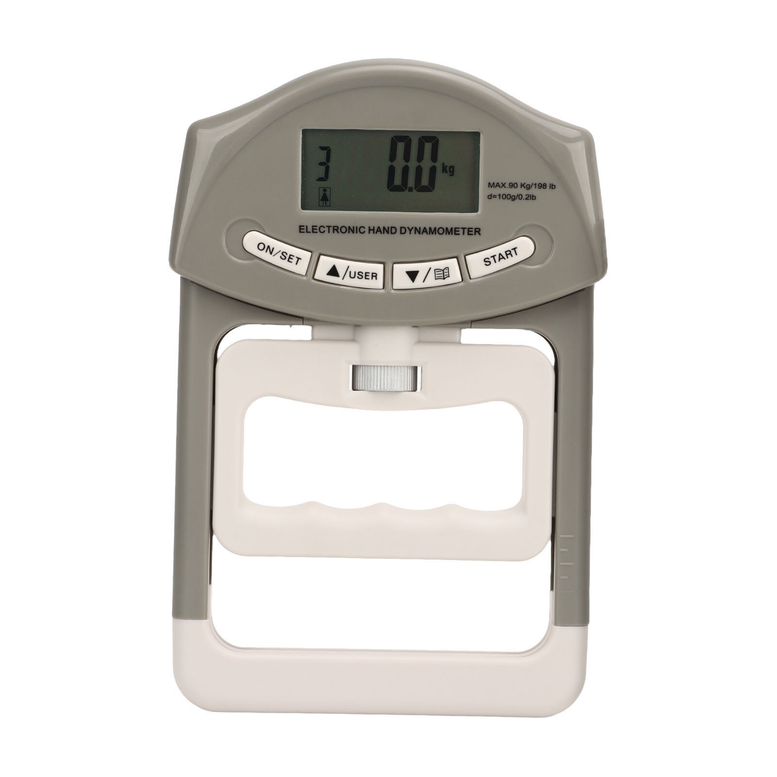 Цифровой динамометр для измерения силы хвата, серый.