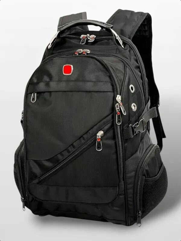 Рюкзак, рюкзак для ноутбука, для путешествий и отдыха, можно подключить к USB, черный, большая емкость