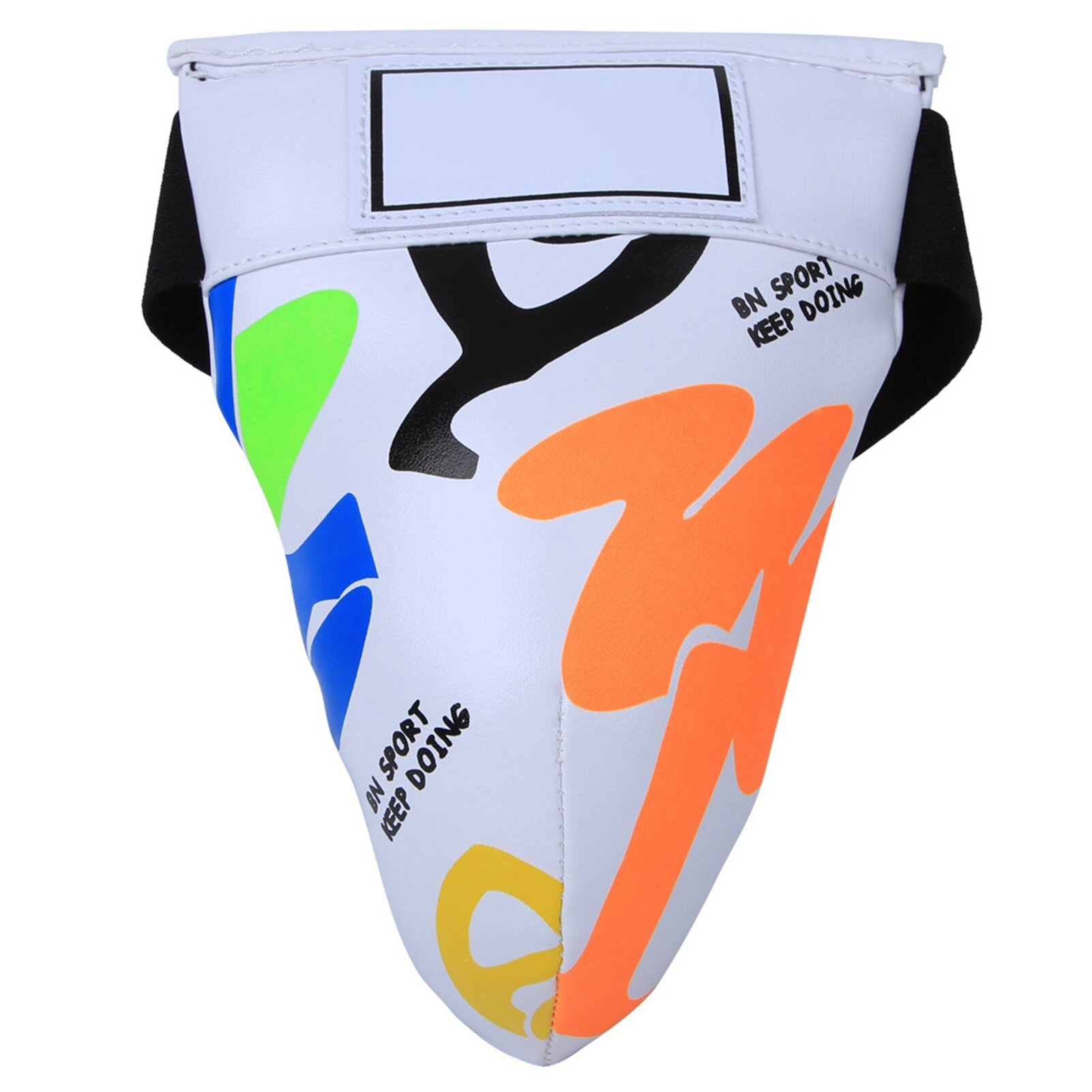 BN FIGHT Graffiti Children Jockstrap Groin Guard Protective Gear for Boxing Sanda Taekwondo Trainingwhite