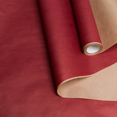 Упаковочная бумага КНР крафт, 0,7х10 м, 70 г/м2, бордовая