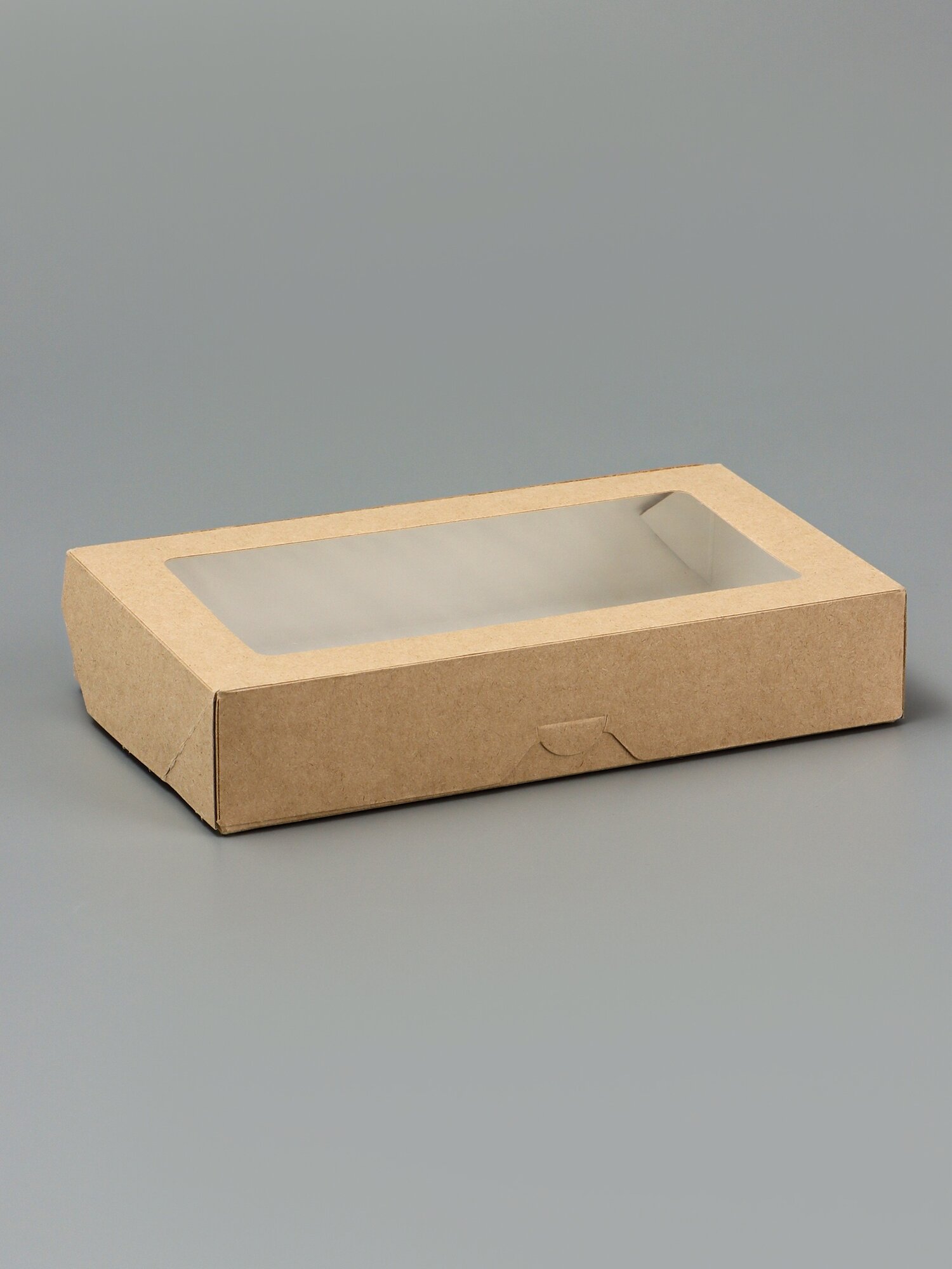 !09 набор 5 штук - Контейнер навынос, с окном, крафт, микс, 20×12×4 см.