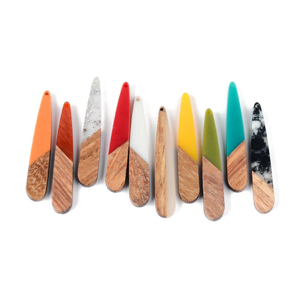 Деревянные подвески из смолы 6 шт.