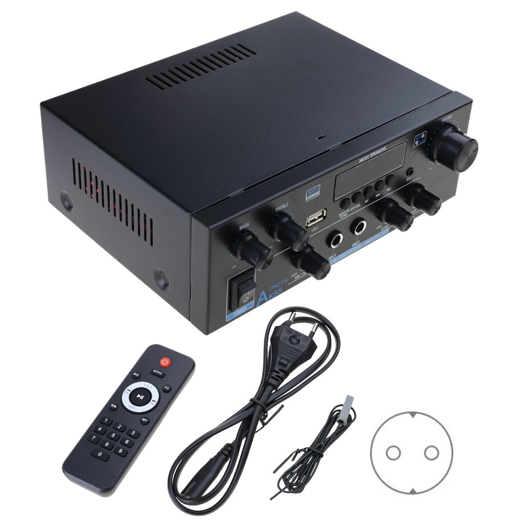 AK55 мощный цифровой усилитель мощности hifi Bluetooth усилитель мощности звука 2.0 канала-Европейский стандарт