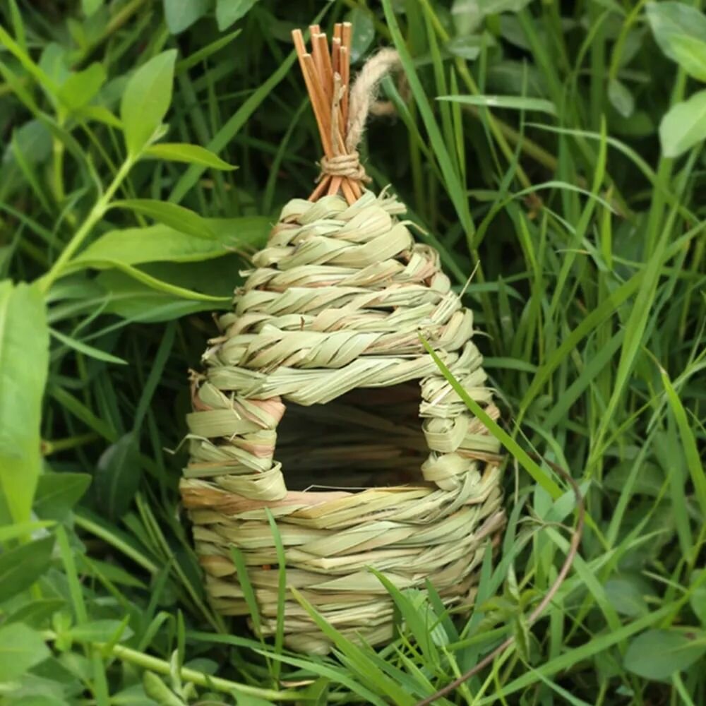 1шт Уличный подвесной декоративный соломенный домик для птиц