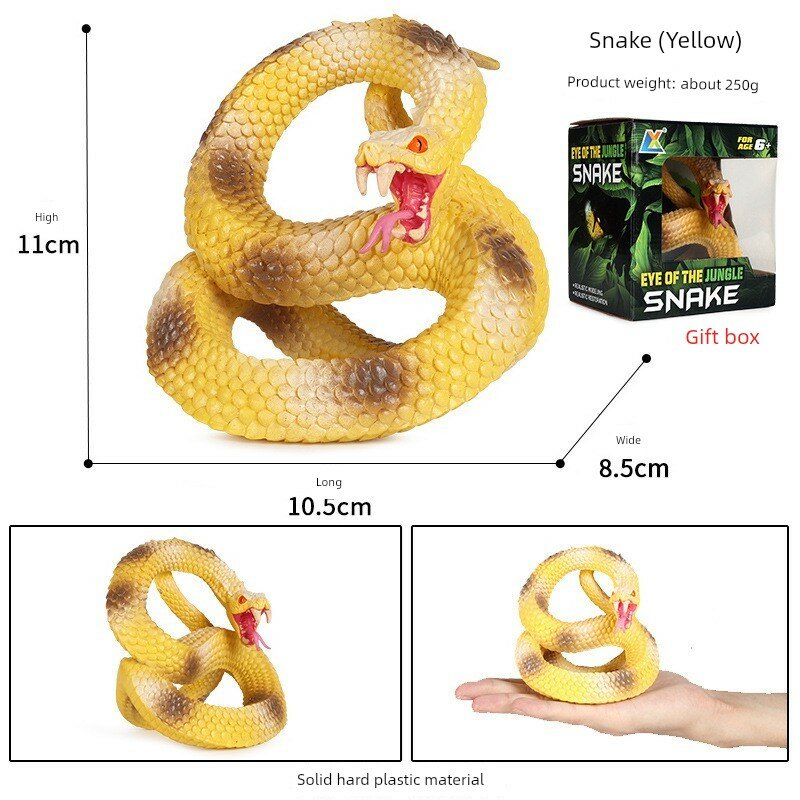 Реалистичная большая модель кобра-питона, реквизит для розыгрышей на Хэллоуин, игрушка-украшение для развития