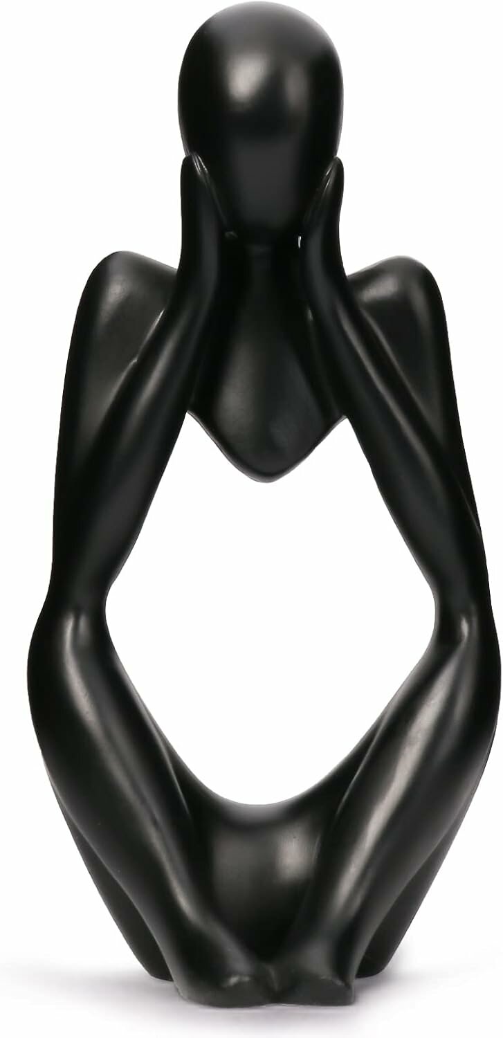 HAQI Абстрактная скульптура "Мыслитель", Современная статуя из смолы | Украшение дома, Украшение рабочего стола, Креативный подарок | Черный