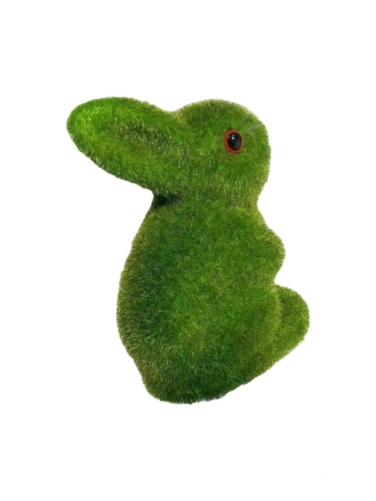 Реалистичные зеленые фигурки кроликов Flockeds для увеличения пространства дома и сада