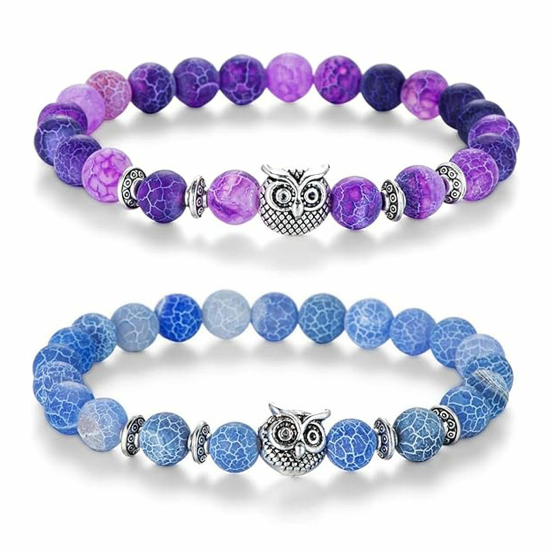 Браслет для гадания, YM 8мм Камень Сова Перо Кристалл Энергия Подарок