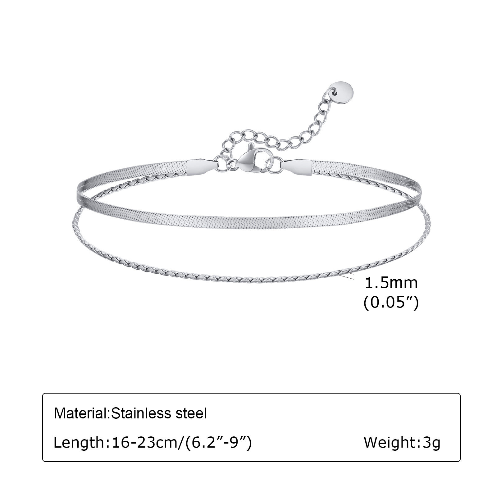 YMЮвелирные изделия Лезвие Бусы Сталь Золото 18К Двойной слой Женский