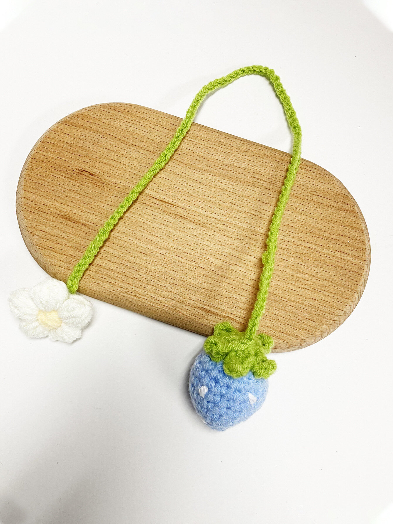 Подвеска вязаная клубника брелок DIY ручная работа готовый продукт аксессуары для сумки декор автомобильный подвес