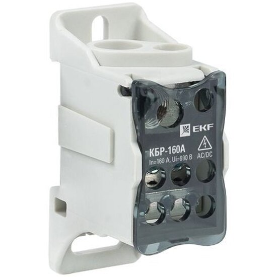 Блок распределительный Ekf кросс крепеж на панель и DIN КБР-160А, plc-kbr160