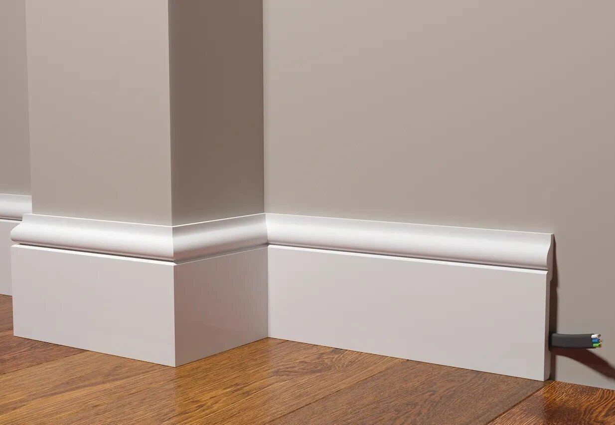 Плинтус Decor-Dizayn DD004, 119*15*2000мм, под покраску, 1 шт