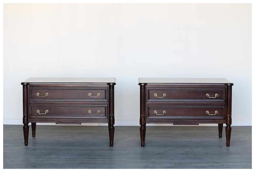 Тумбочки Марсель середины века в стиле винтаж (2 штуки) 56 х 63 х 84 см