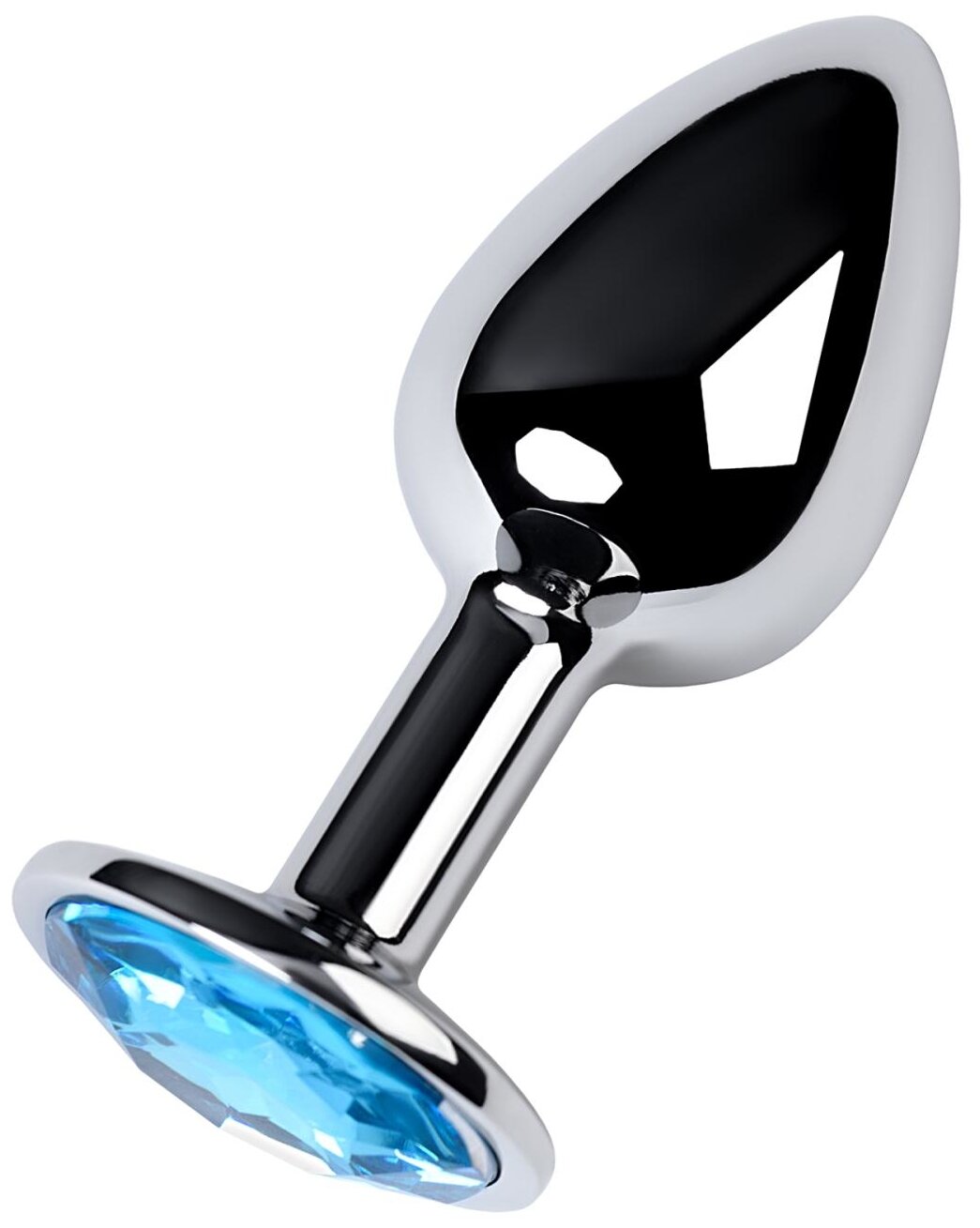 ToyFa Анальная пробка коническая с кристаллом, D: 2.8 см, длина: 7 см, серебристый/топаз