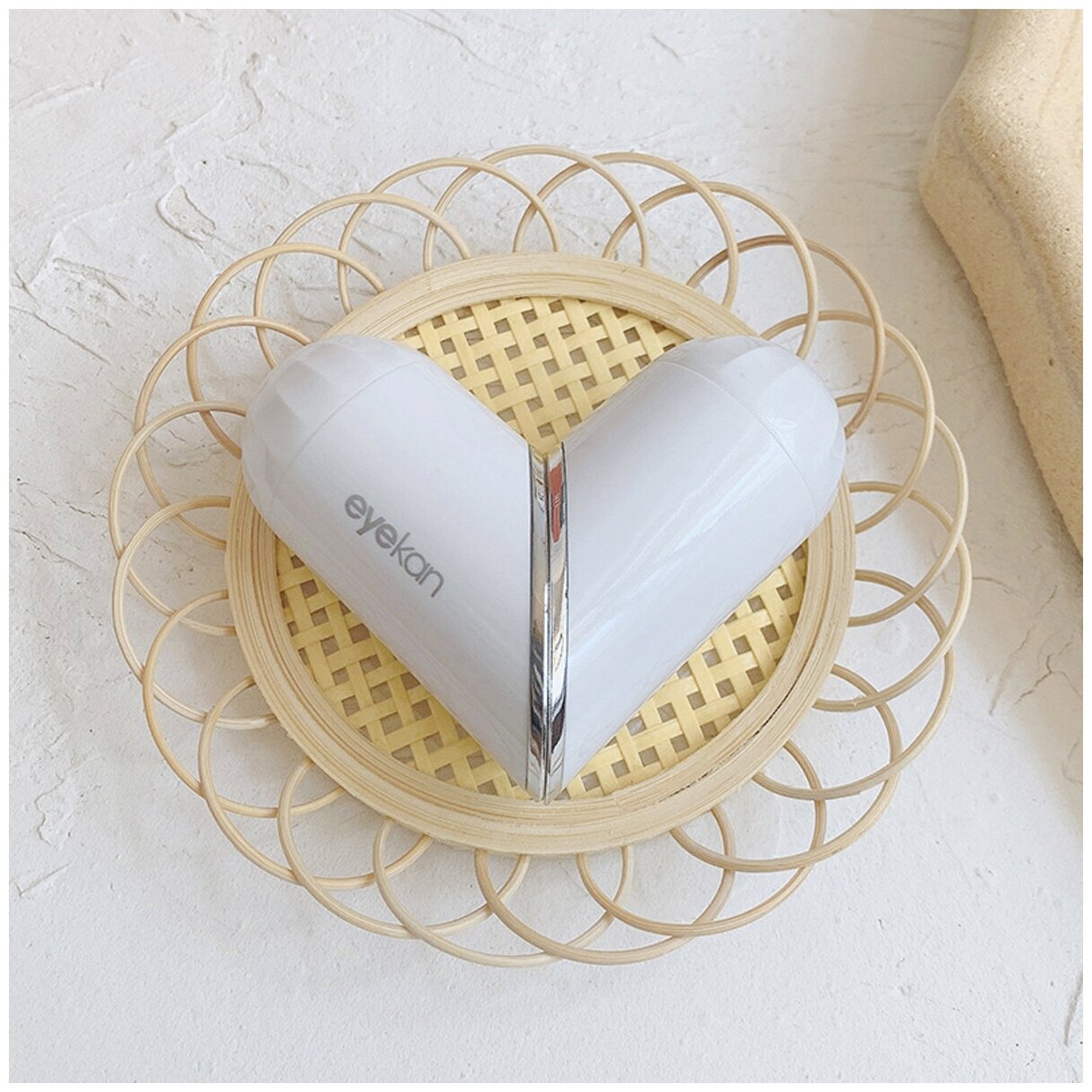 Bluestar LKY031W, контейнер для линз сердце белый, контейнер для контактных линз милый, контейнер для линз дорожный, контейнер для линз с пинцетом, контейнер для линз набор, подарок девочке, подарок подруге