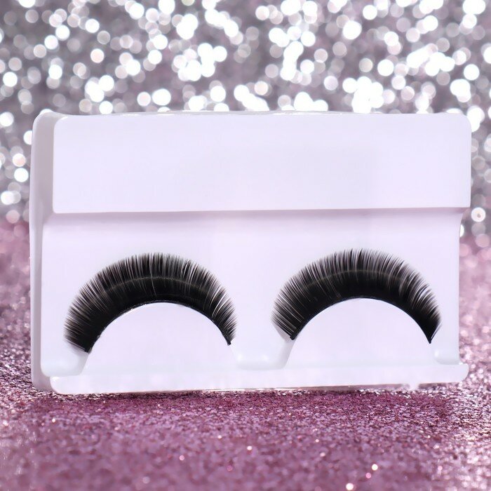 Ресницы накладные «Двойной объём», с клеем, цвет чёрный, 657661