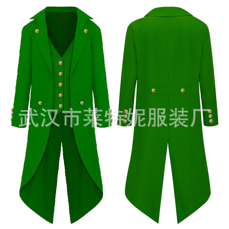 Костюм для косплея Amazon wish, средневековый ретро-стиль, ласточкин хвост, зеленый, размер S