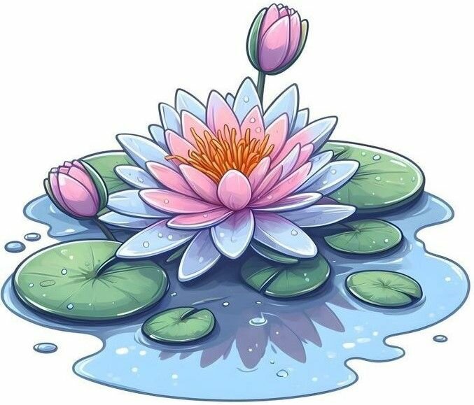 Водная лилия, Набор для вышивания крестом, счетный крест