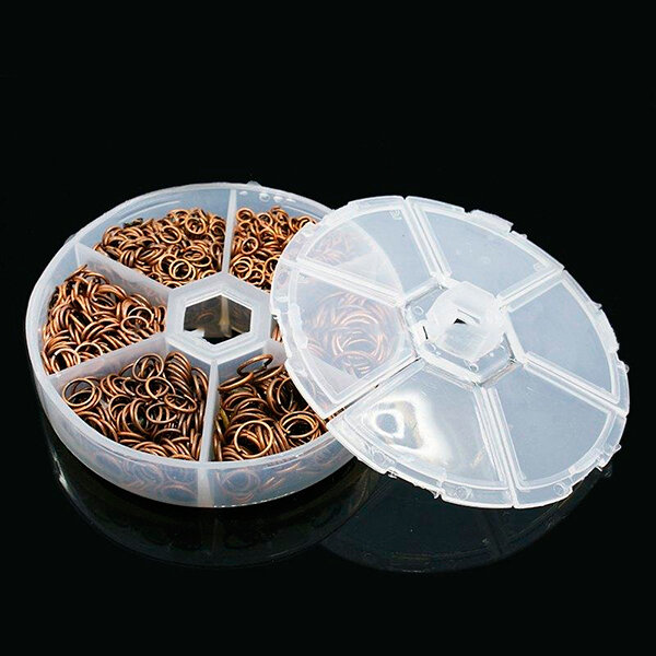 Соединительное колечко, 4-10мм, базовый материал - железо, медь, набор в коробочке, 1 шт.