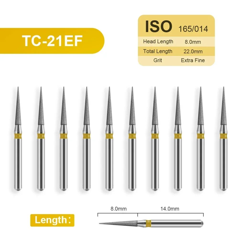 Стоматологические боры TC-21EF, 10 шт, Extra Fine, ISO 165/014