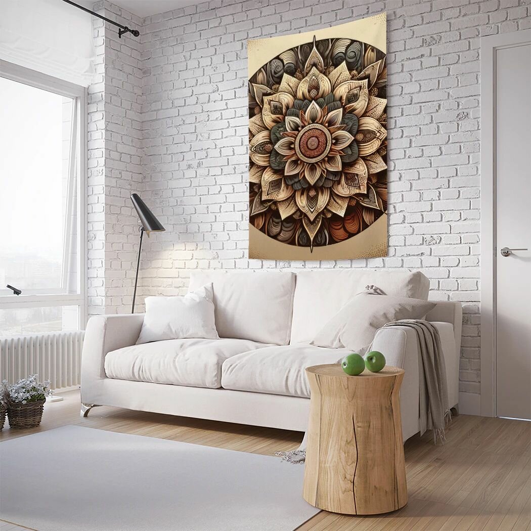 Фотопанно на стену тканевый вертикальный 150х200 "Узоры мандалы" , JoyArty